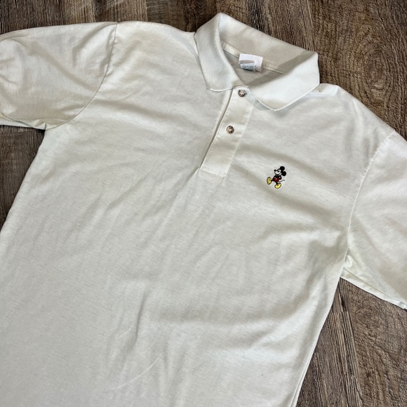 Disney | Shirts | Vintage Disney Mickey Polo Shirt Size Large White ...